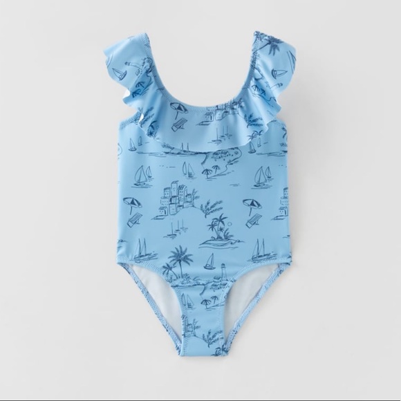 Zara | Swim | Zara Beach Print Swimsuit | Poshmark